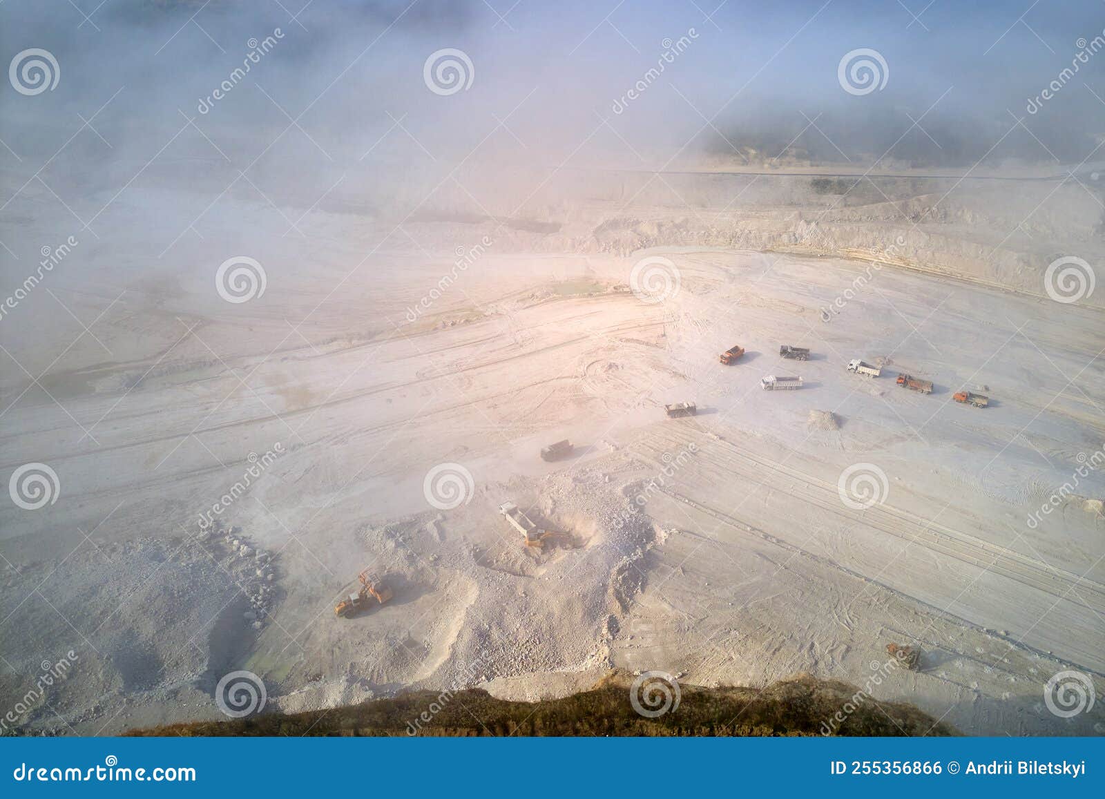 Aerial View of Open Pit Mining Site of Limestone Materials Extraction ...