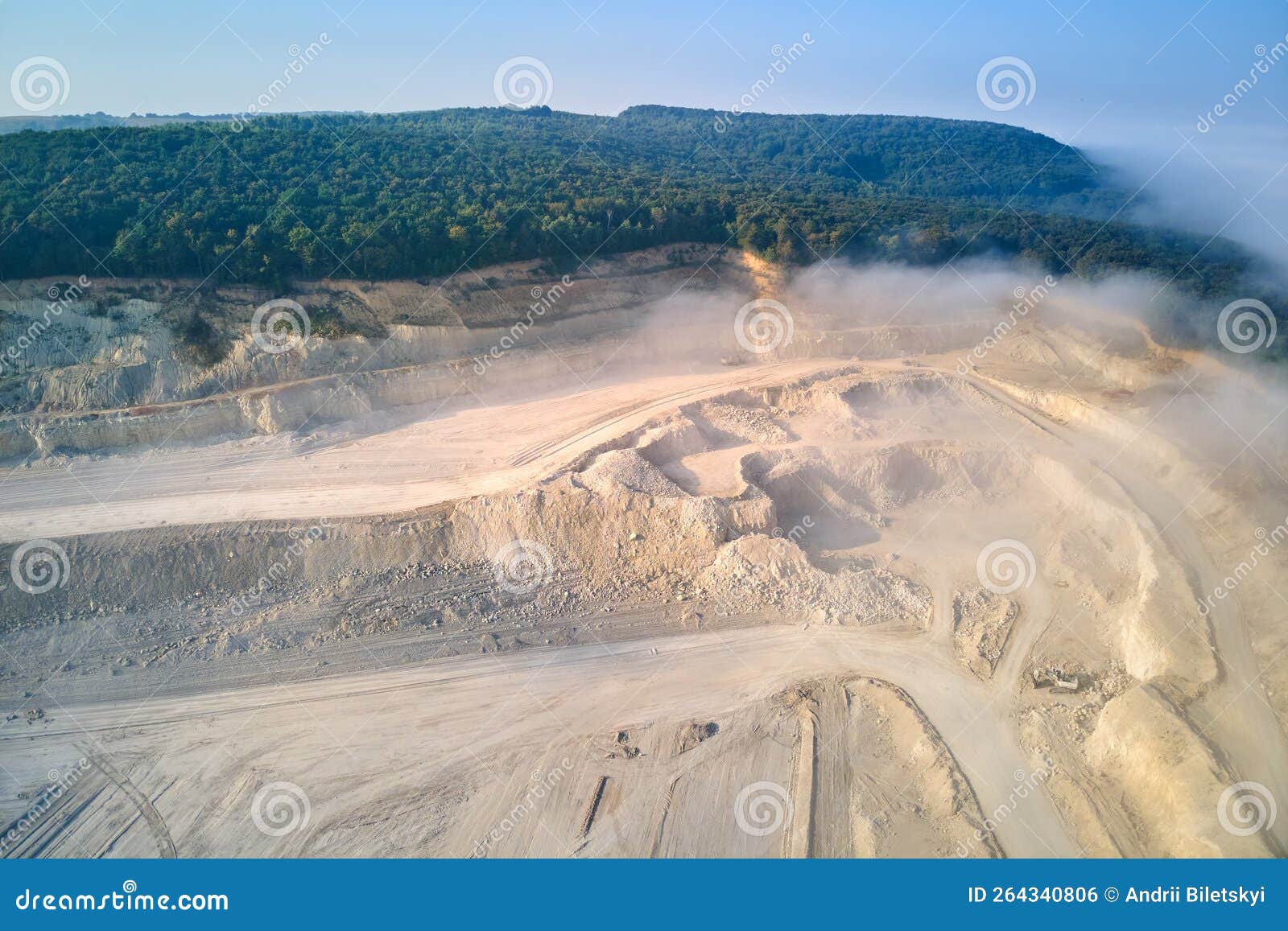 Aerial View of Open Pit Mining Site of Limestone Materials Extraction ...