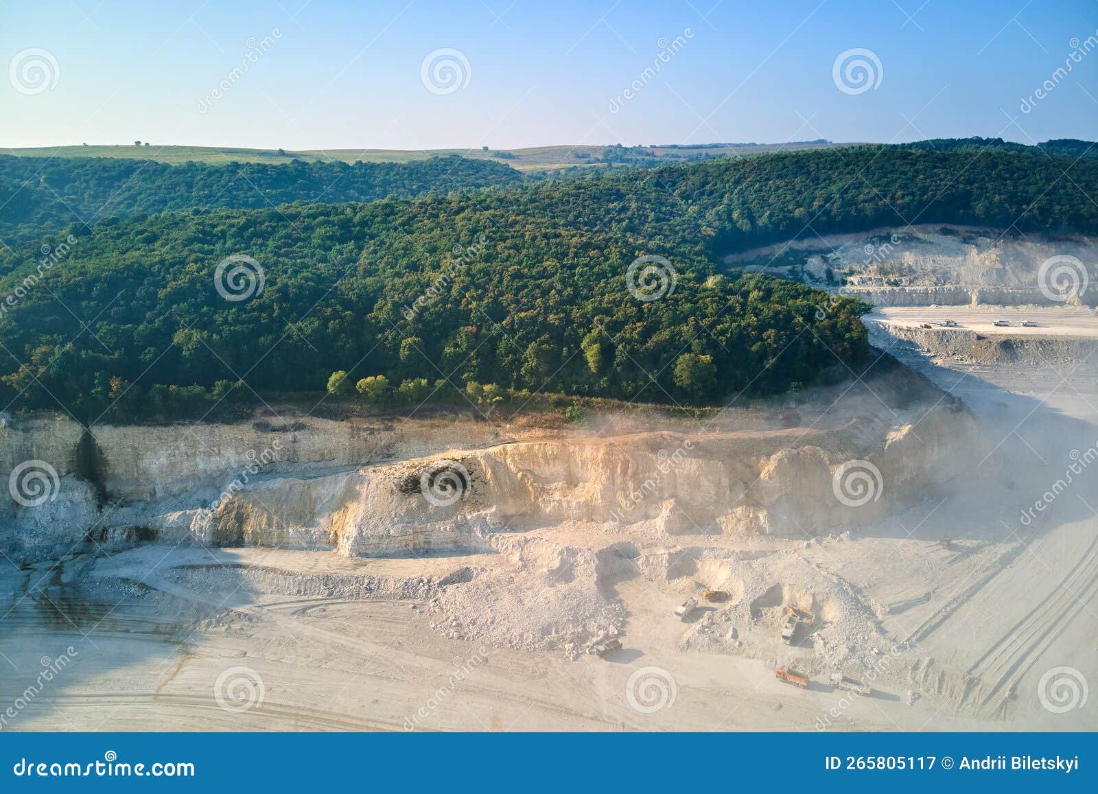 Aerial View of Open Pit Mining Site of Limestone Materials Extraction ...