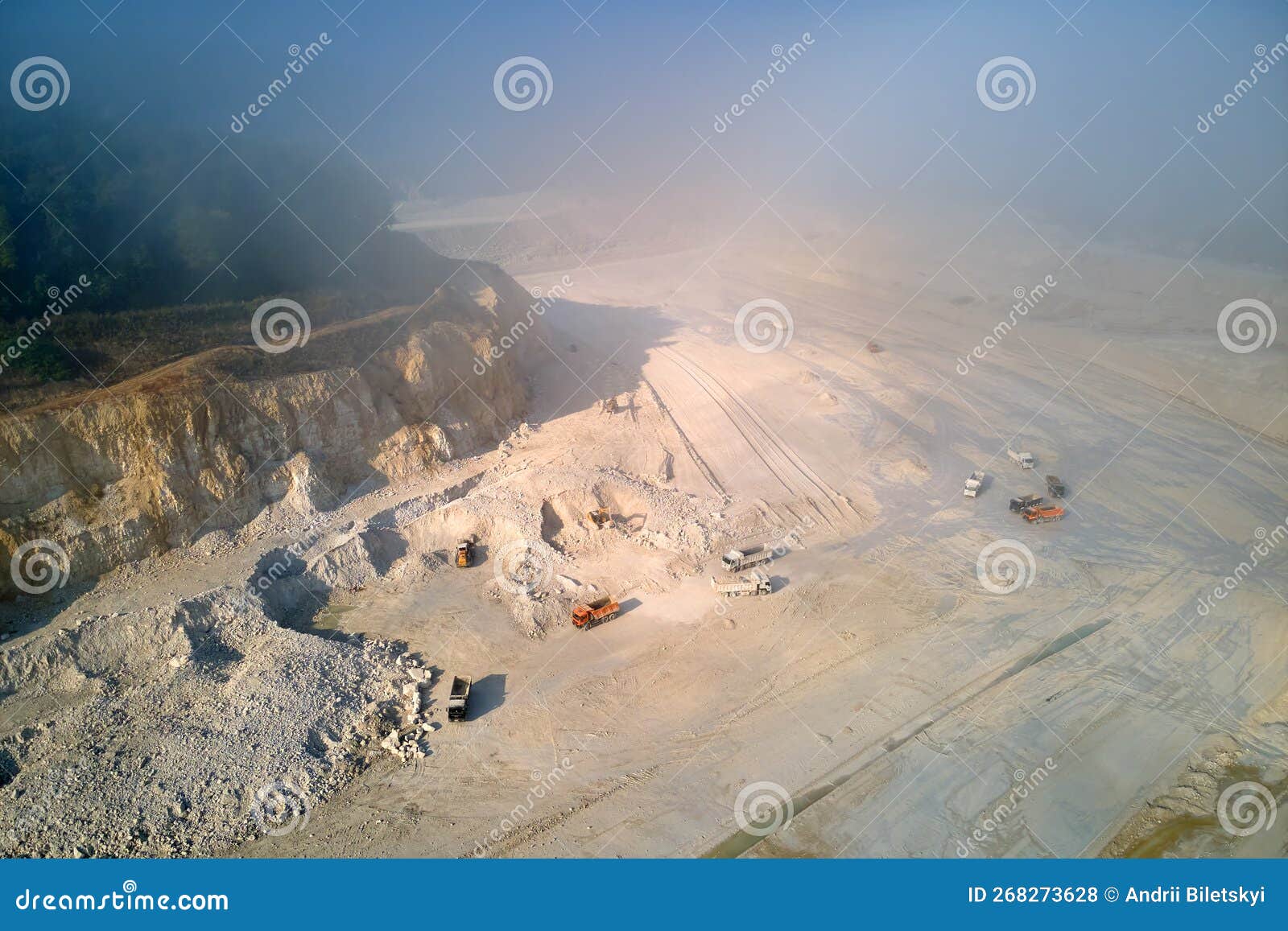 Aerial View of Open Pit Mining Site of Limestone Materials Extraction ...