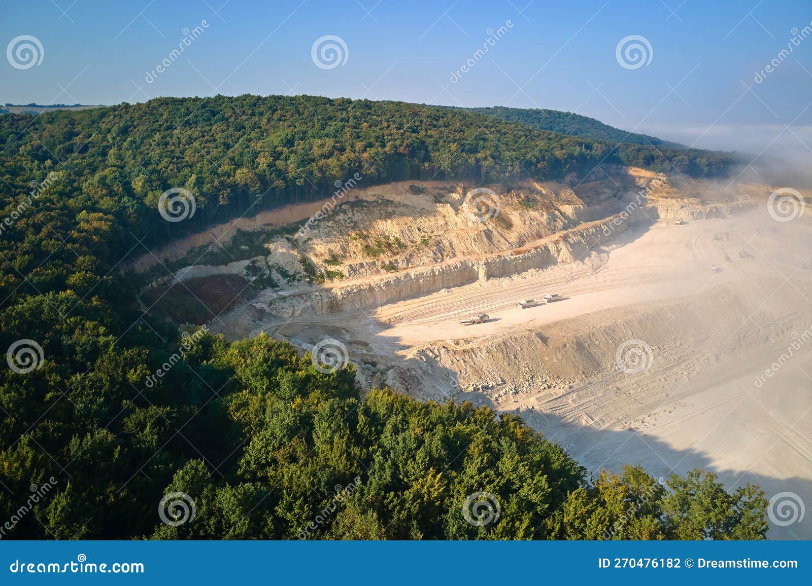Aerial View of Open Pit Mining Site of Limestone Materials Extraction ...