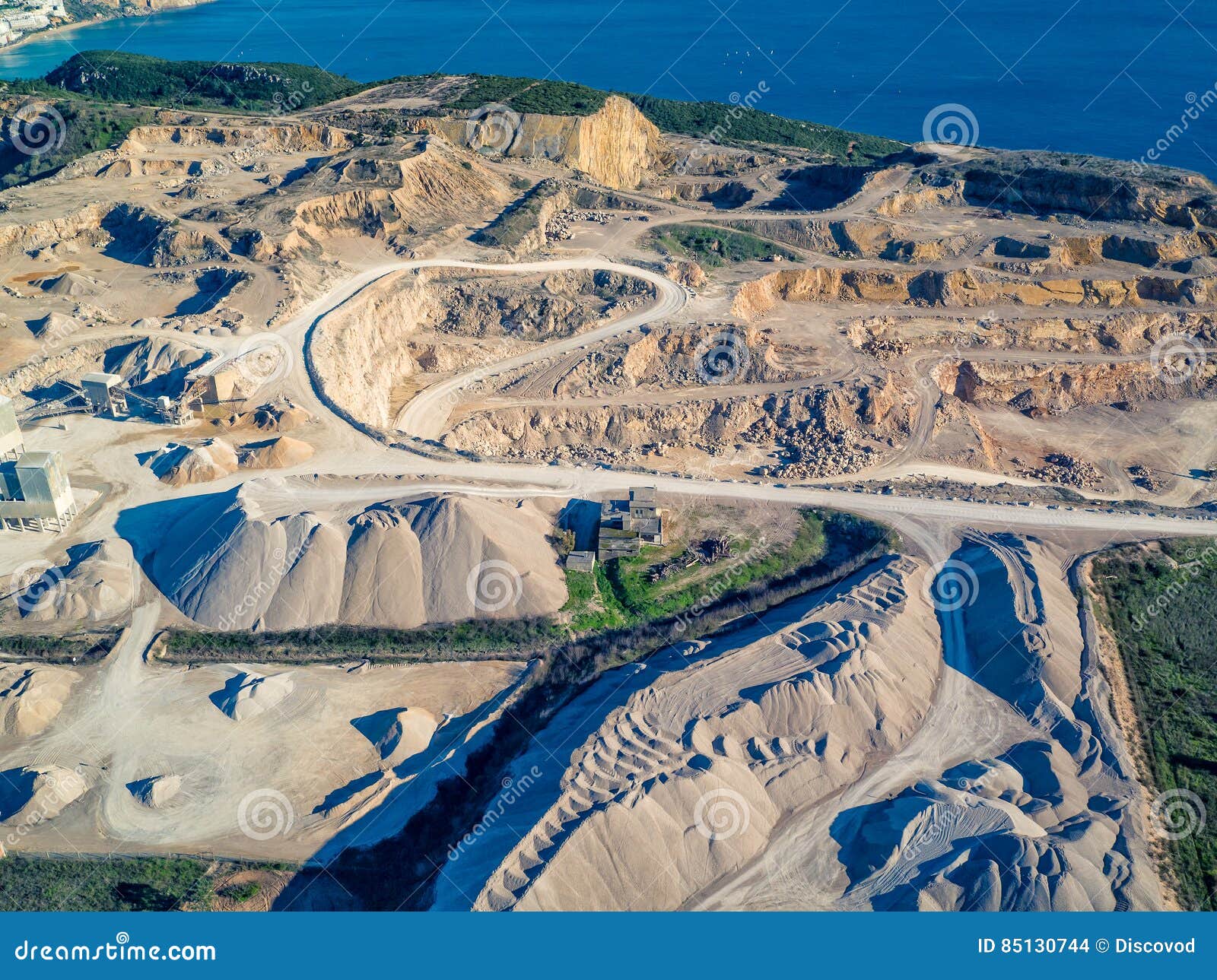 Aerial View of Open Pit Sand Quarries Stock Photo - Image of geology ...