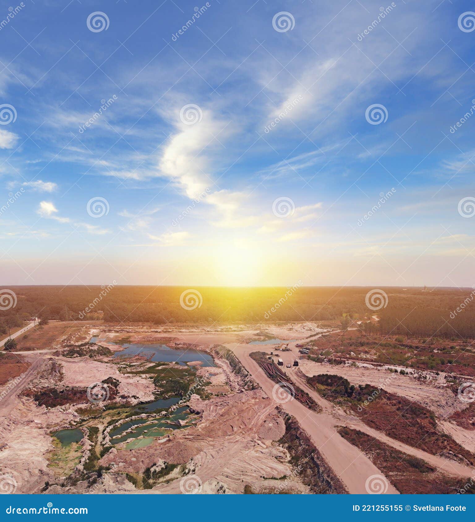 Aerial View of Opencast Mining Quarry in Florida Stock Image - Image of ...