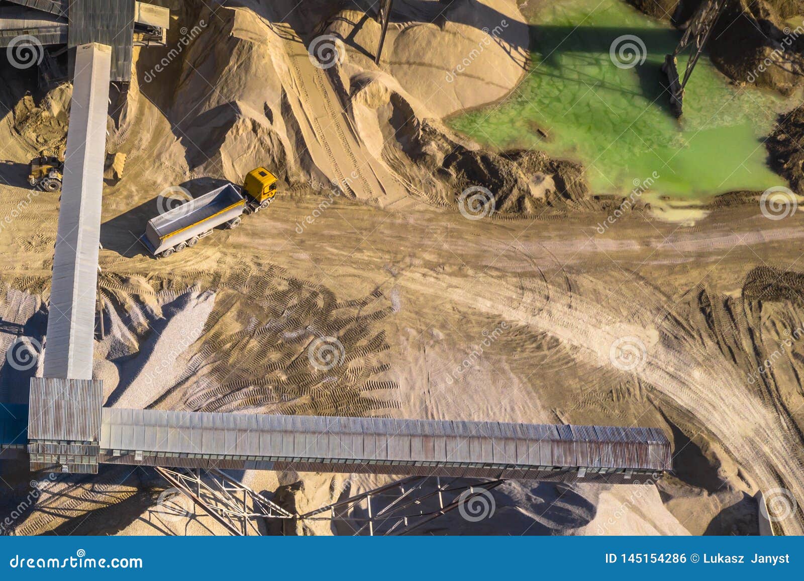 Aerial View of Opencast Mining Quarry. Industrial Place View from Above ...