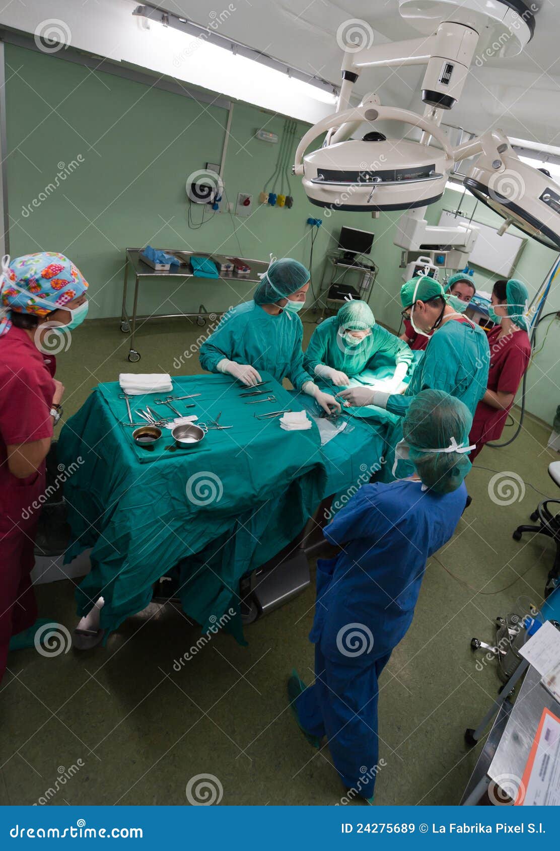 Aerial View of Operating Scene 2 Stock Image - Image of monitor, nurse ...