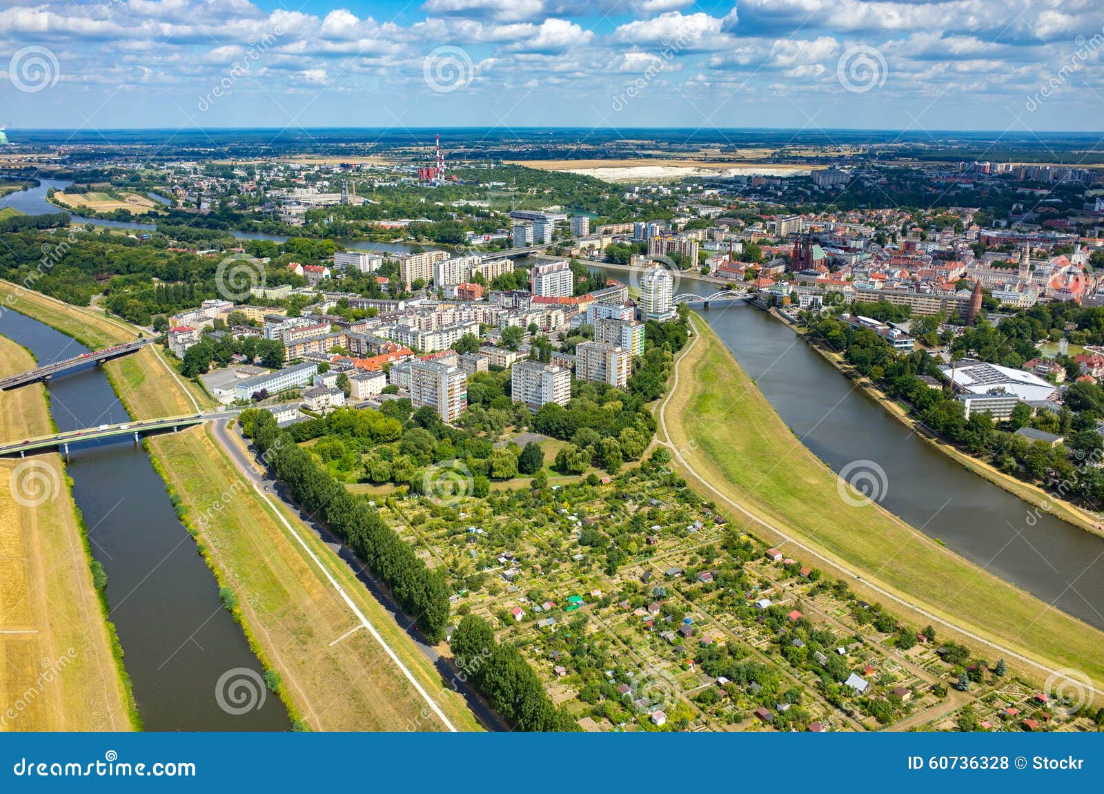Aerial view of Opole stock photo. Image of people, city - 60736328