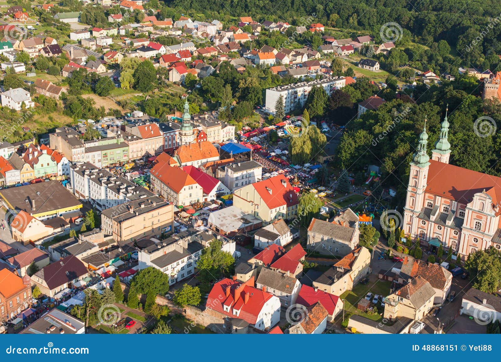 Aerial View of Otmuchow Town in Poland Stock Image - Image of ...