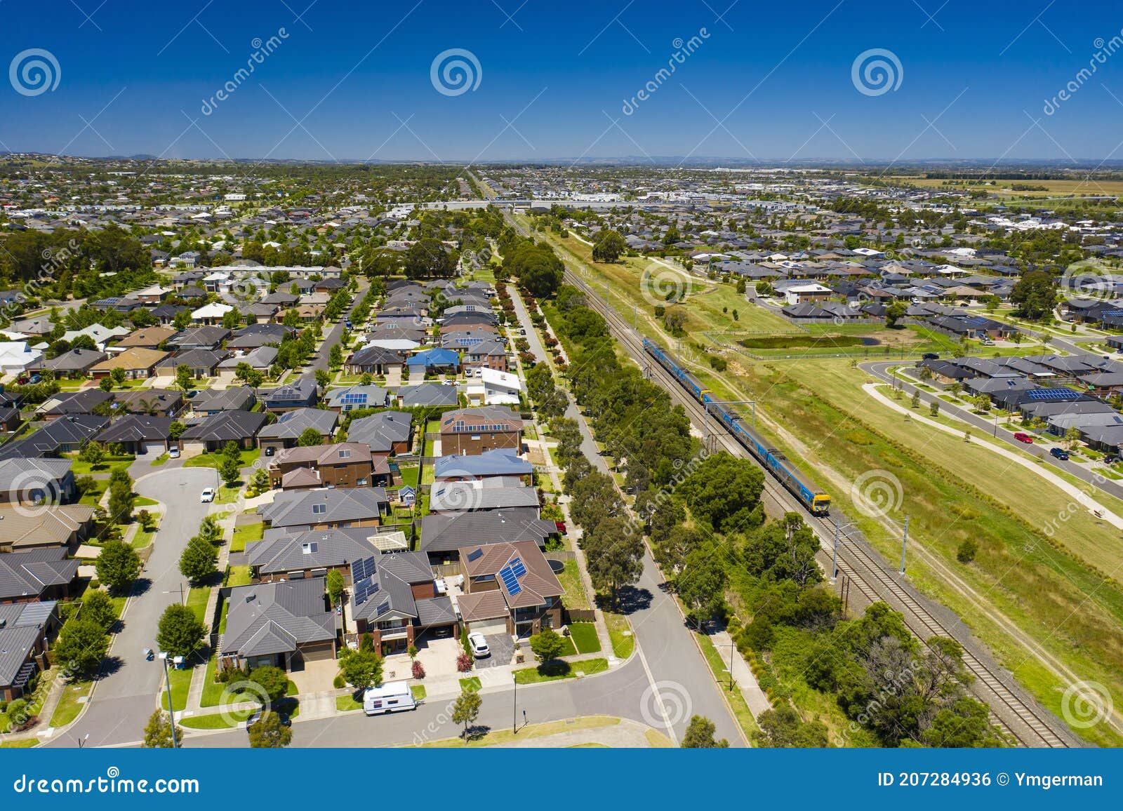 Aerial View of an Outer Suburb in Melbourne Stock Photo - Image of ... Aerial View of an Outer Suburb in Melbourne Stock Photo - Image of ...