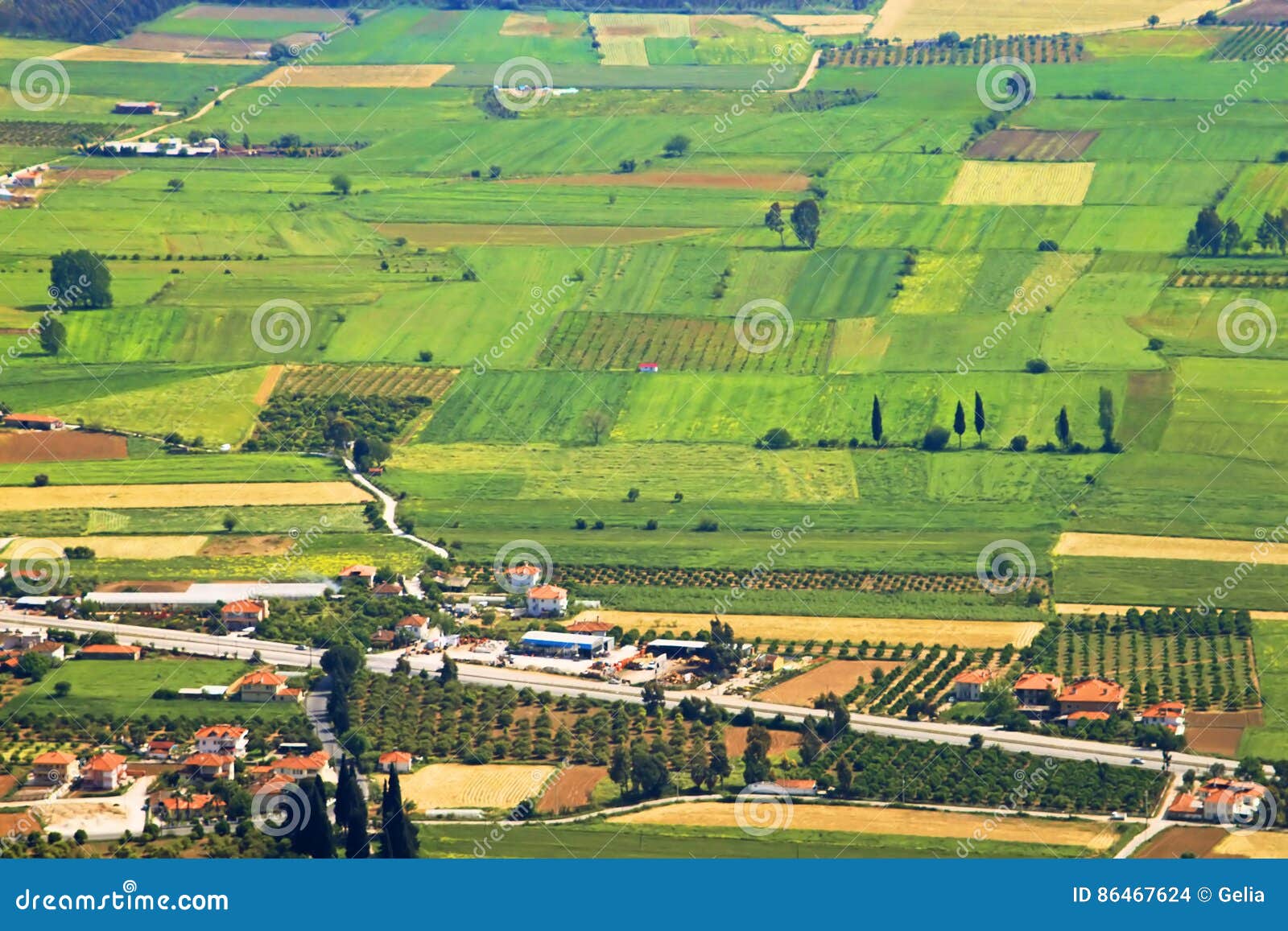 Aerial View Over Agricultural Fields in Turkey Stock Photo - Image of ...