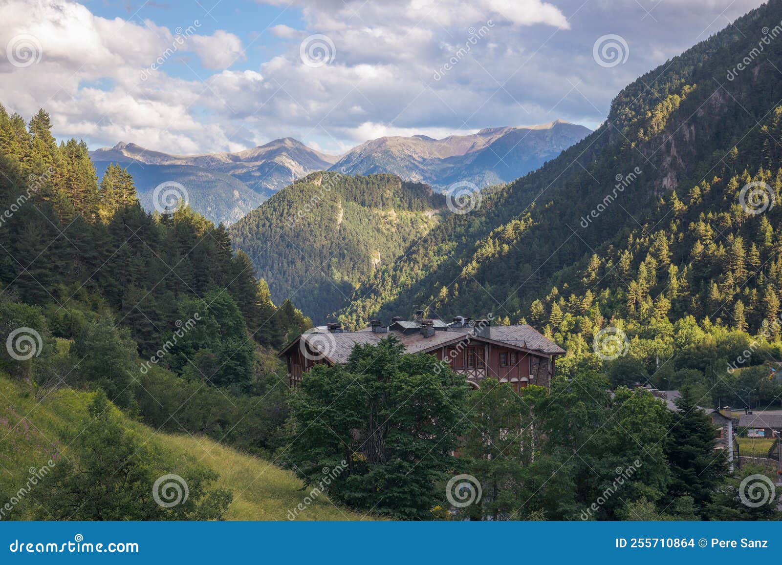 Aerial View over Arinsal stock photo. Image of natural - 255710864