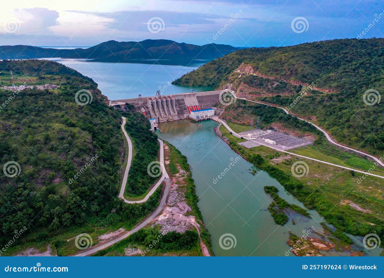 Aerial View Over the Bui Dam in Ghana Stock Photo - Image of industrial ...