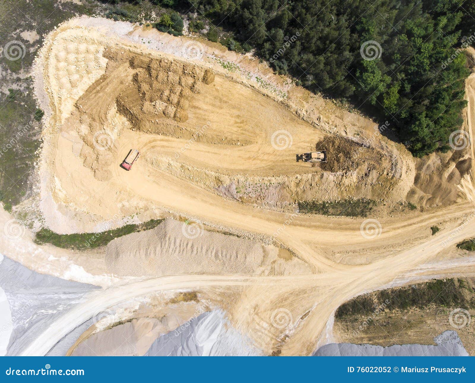Aerial View Over the Building Materials Processing Factory. Sand Stock ...