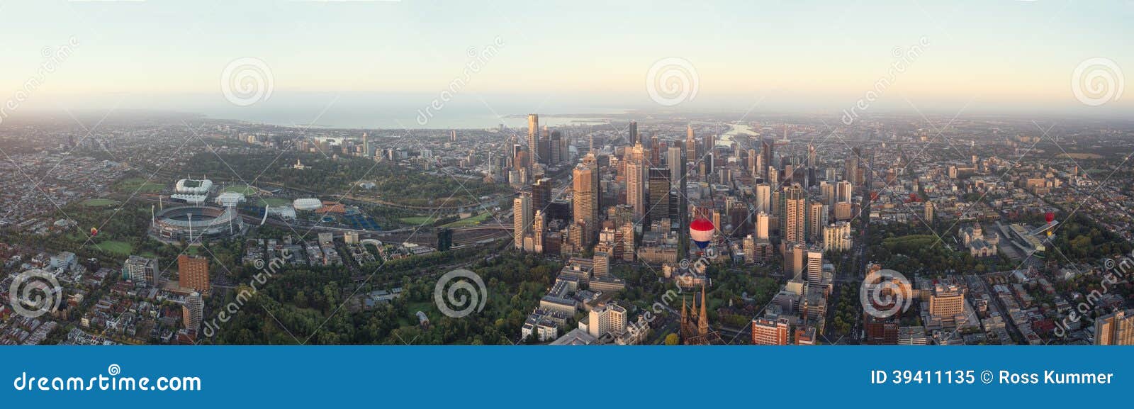 Aerial view over melbourne stock image. Image of population - 39411135