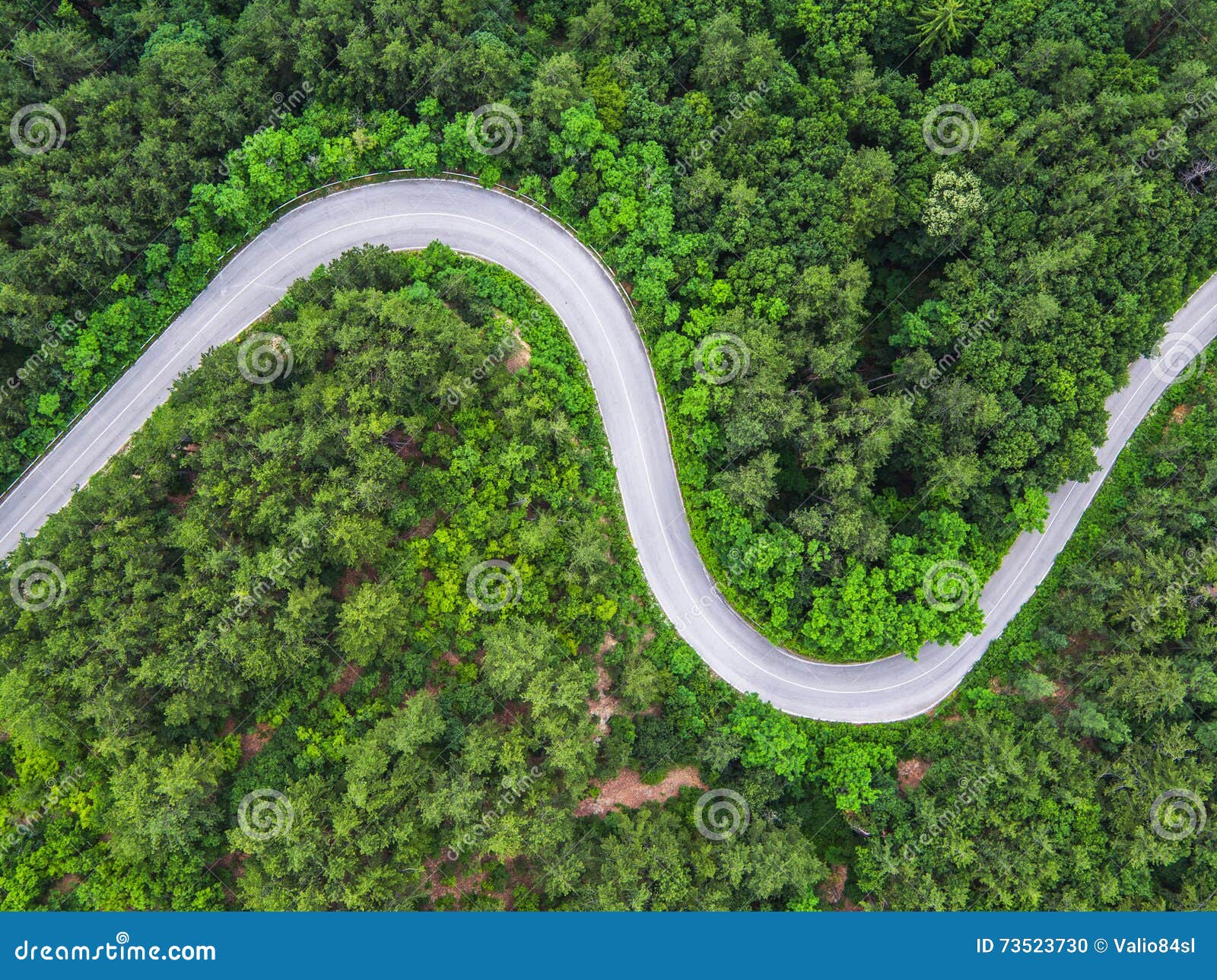 Aerial View Over Mountain Road Stock Photo - Image of panorama ...