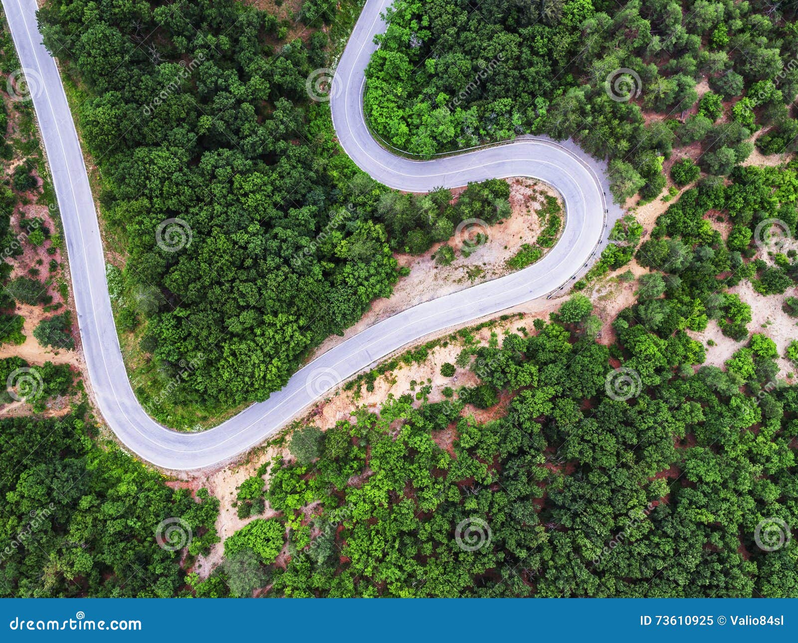 Aerial View Over Mountain Road Stock Image - Image of landscape ...