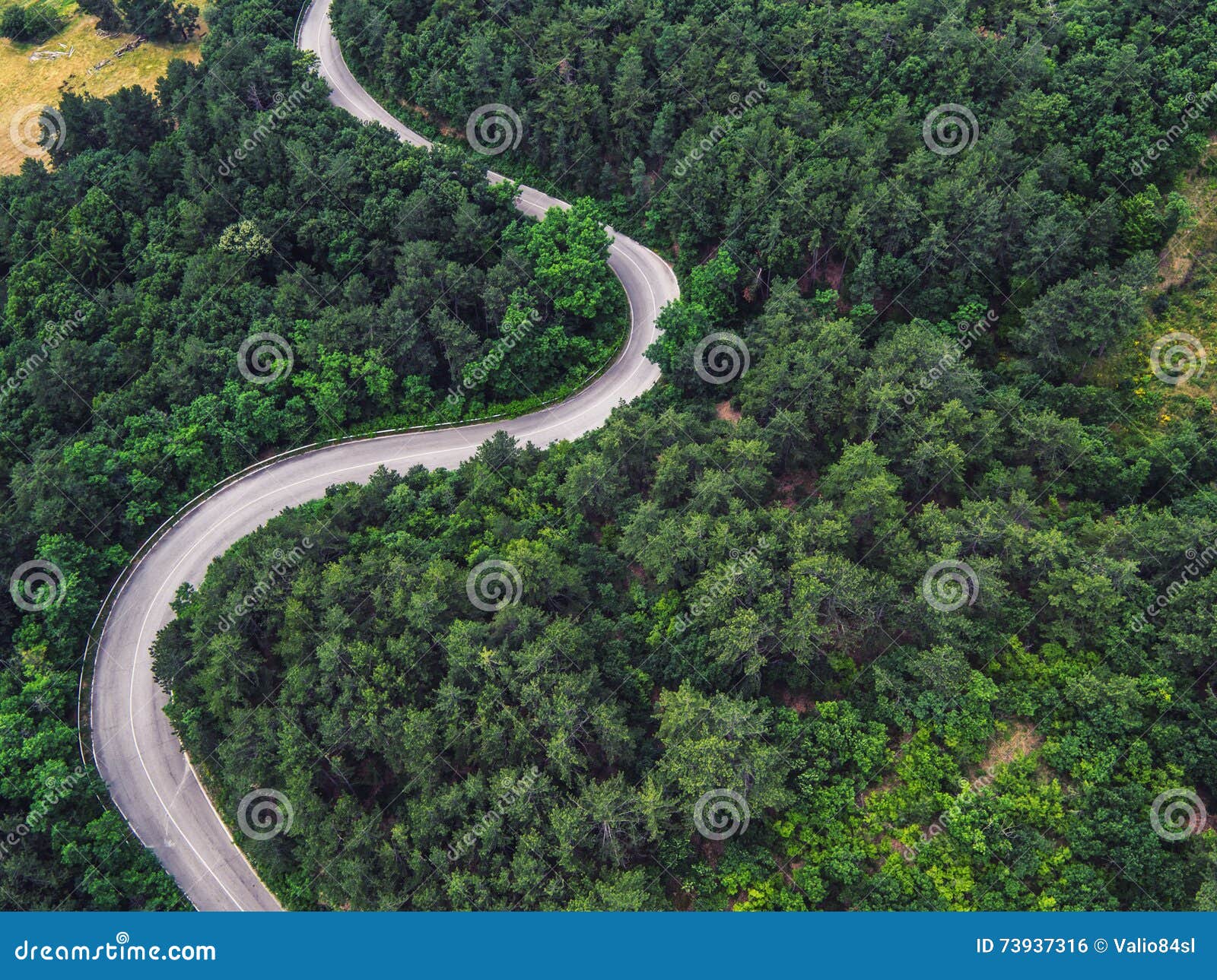 Aerial View Over Mountain Road Stock Photo - Image of aerial, nature ...