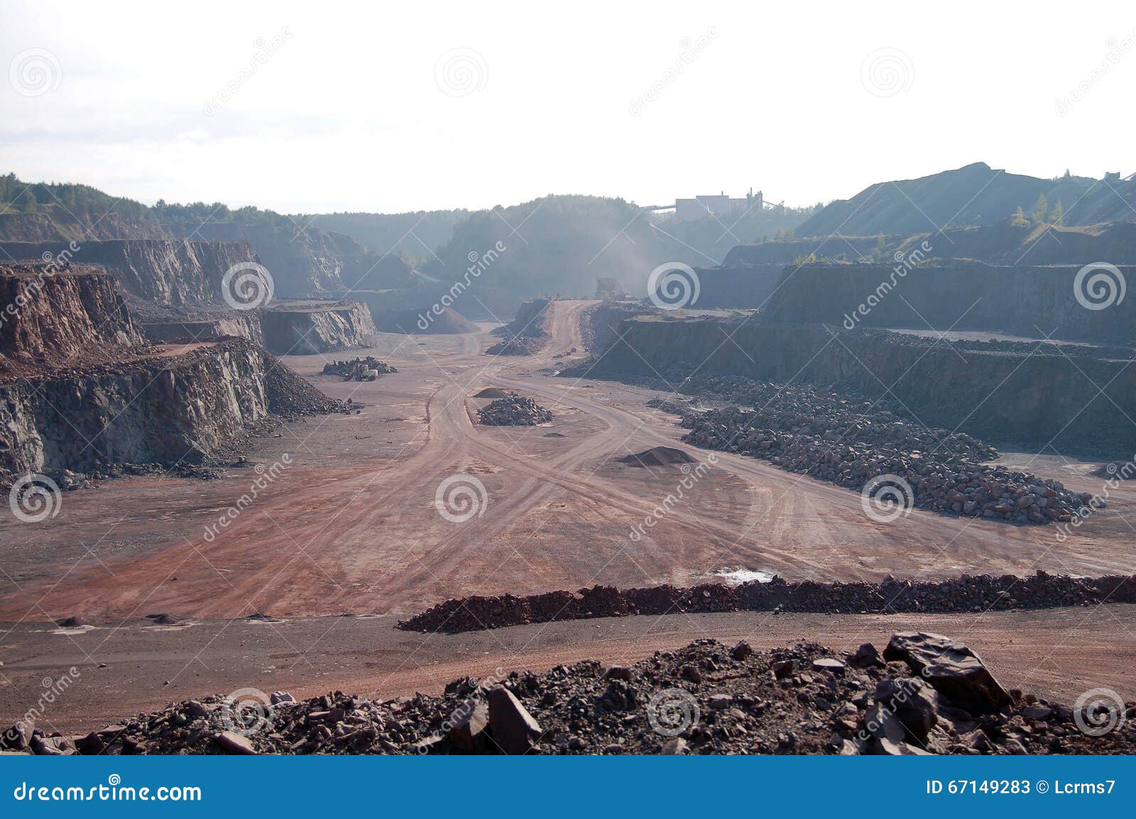 Aerial View Over a Quarry Hole. Mining Industry. Stock Image - Image of ...