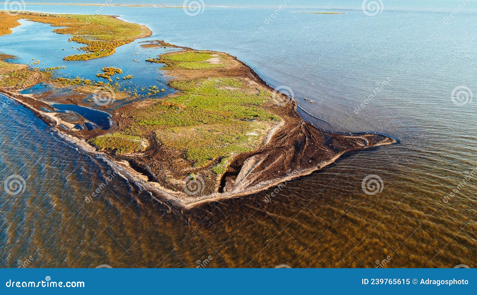 Aerial View Over Sacalin Island from Danube Delta in Romania Stock ...