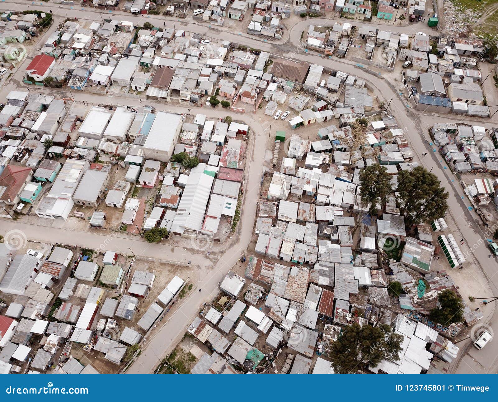 Aerial View Over South African Township Stock Image - Image of crowded ...