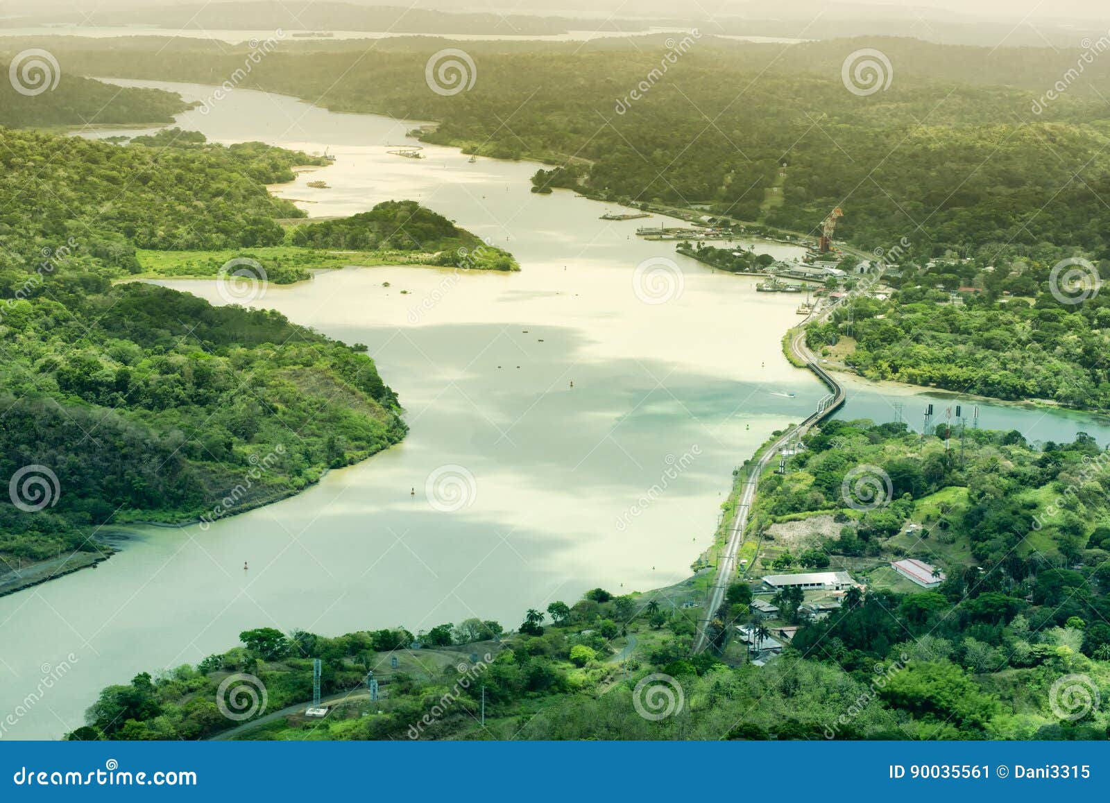 Aerial View of Panama Canal on the Atlantic Side Stock Image - Image of ...