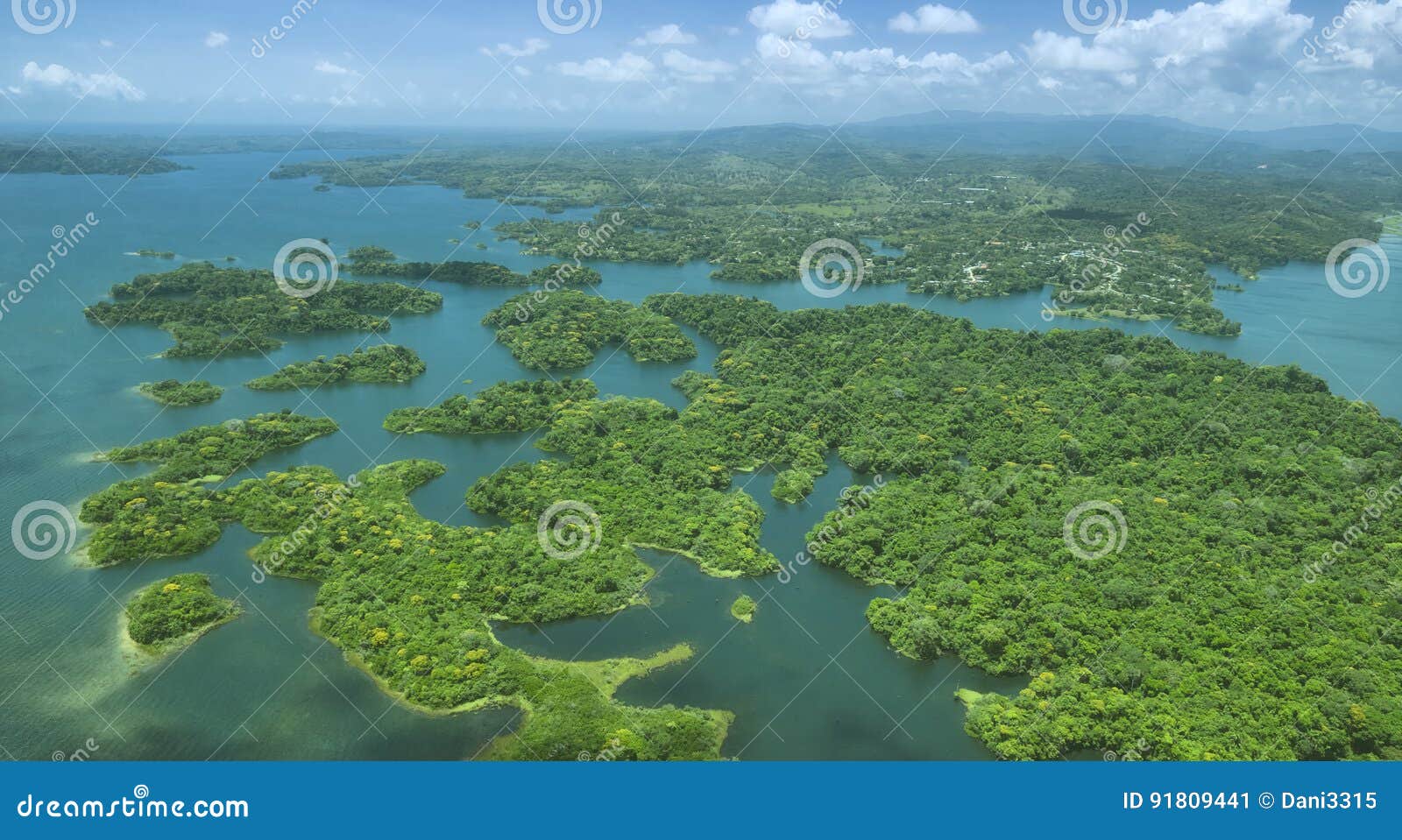 Aerial View of Panama Canal on the Atlantic Side Stock Image - Image of ...
