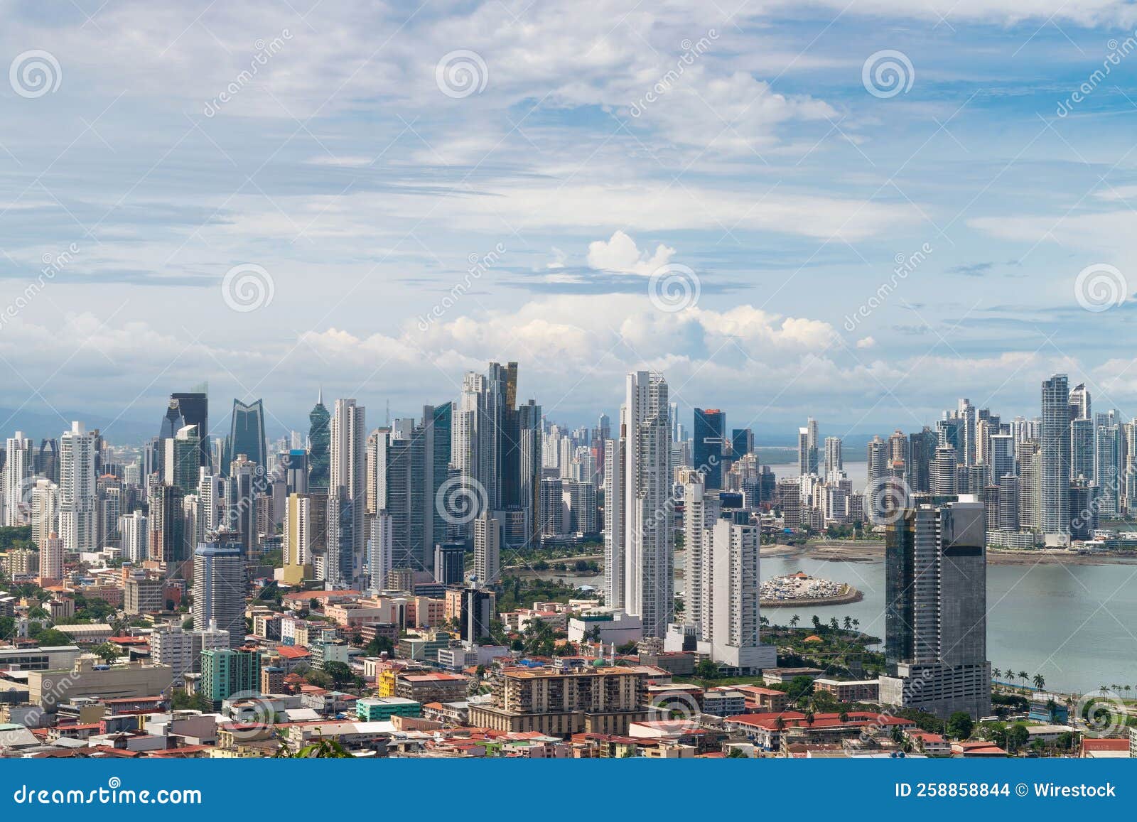 Aerial View of the Panama City Skyline Stock Photo - Image of drone ...