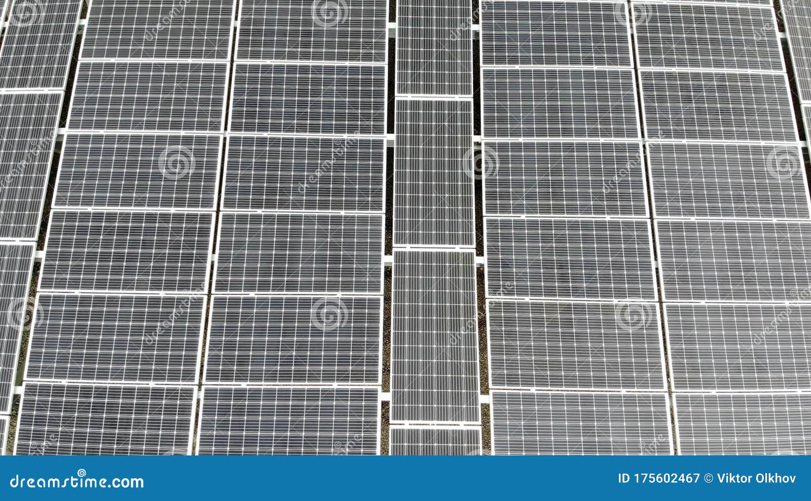Aerial View Panorama of Solar Panels. Slow Movement of the Camera Over ...