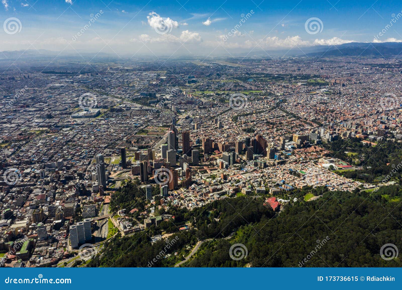 Aerial View of a Panoramic View of the City of Bogota. Stock Image ...