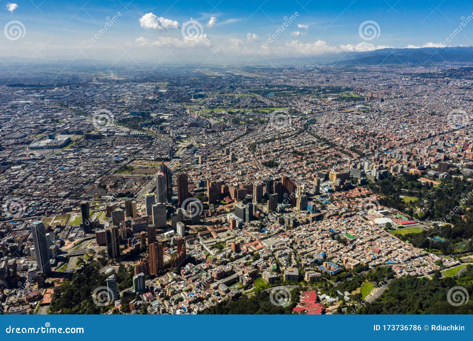 Aerial View of a Panoramic View of the City of Bogota. Stock Photo ...
