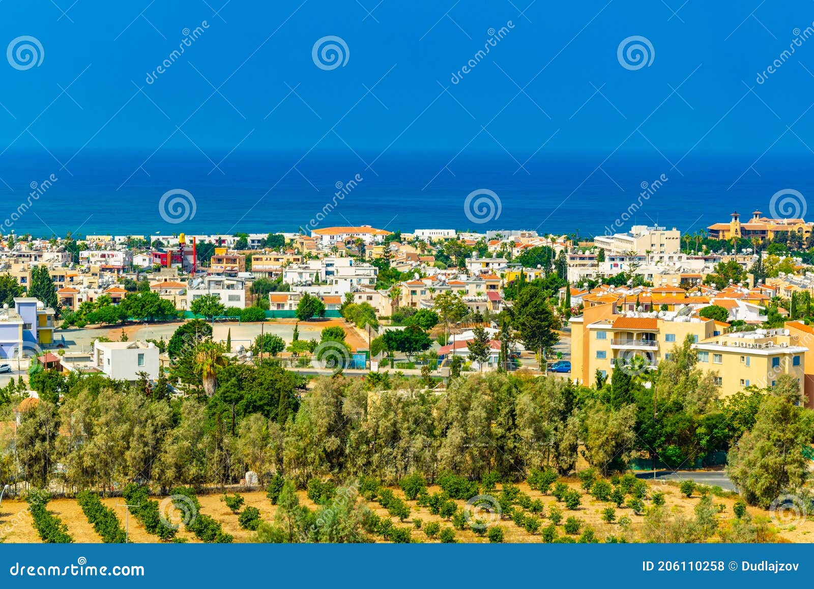 Aerial View of Paphos, Cyprus Stock Photo - Image of landscape, street ...