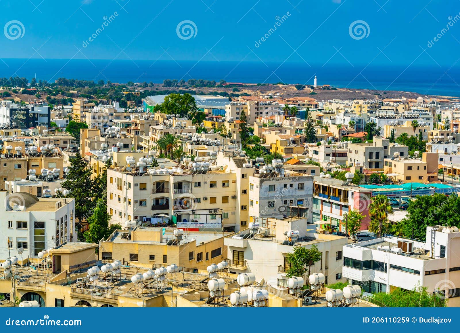 Aerial View of Paphos, Cyprus Stock Image - Image of destination ...