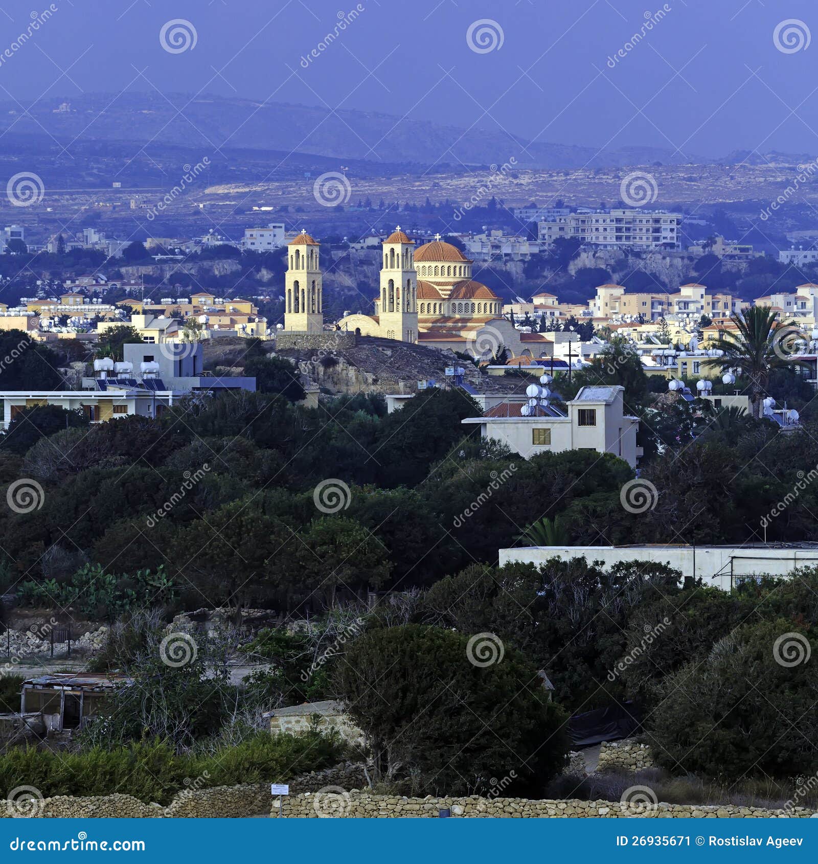 Aerial View of Paphos, Cyprus Stock Image - Image of daylight ...
