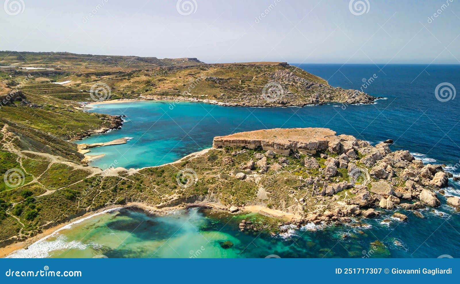 Aerial View of Paradise Bay from Drone, Malta Stock Image - Image of ...