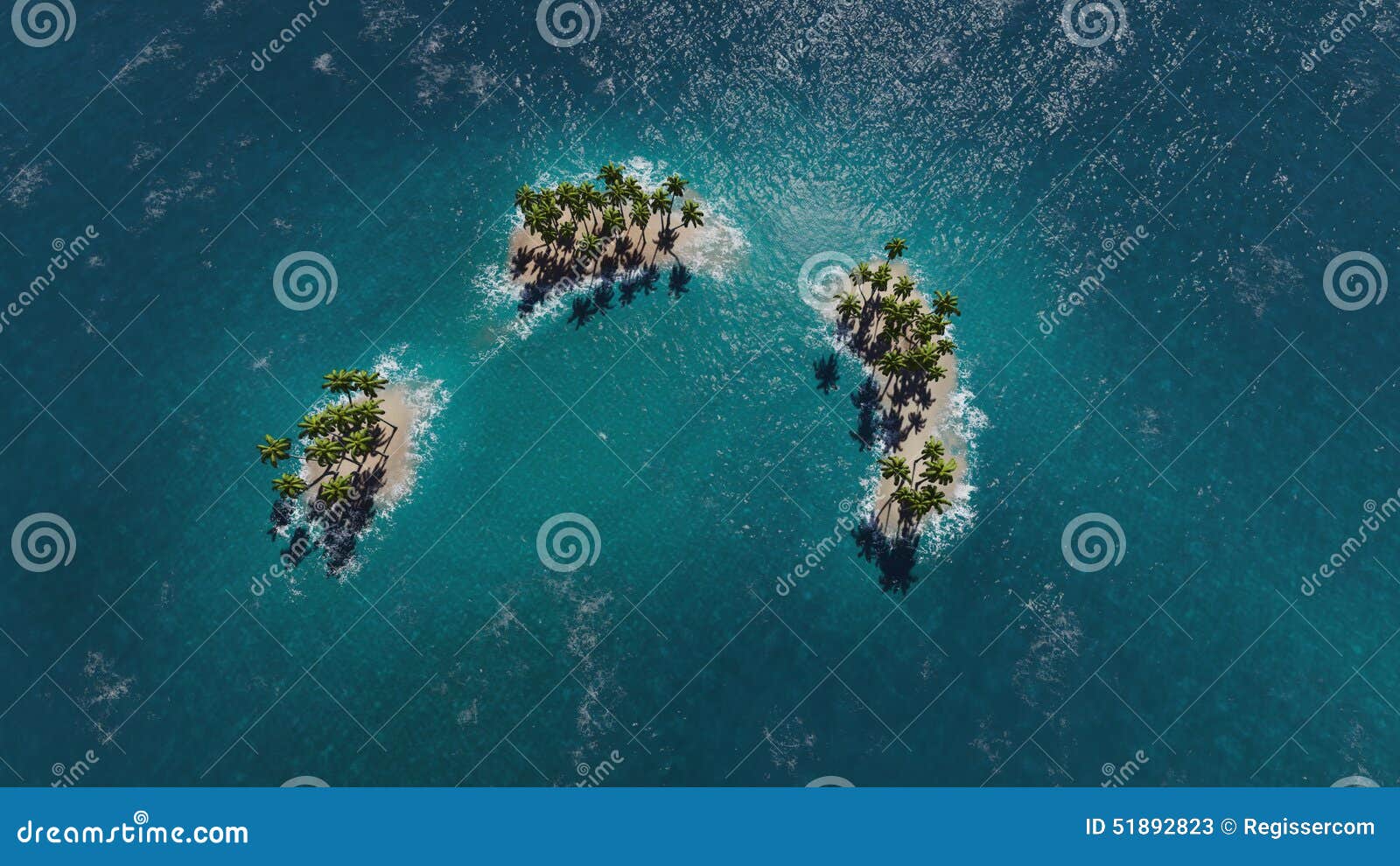 Aerial View of a Paradise Tropical Islands Stock Illustration ...