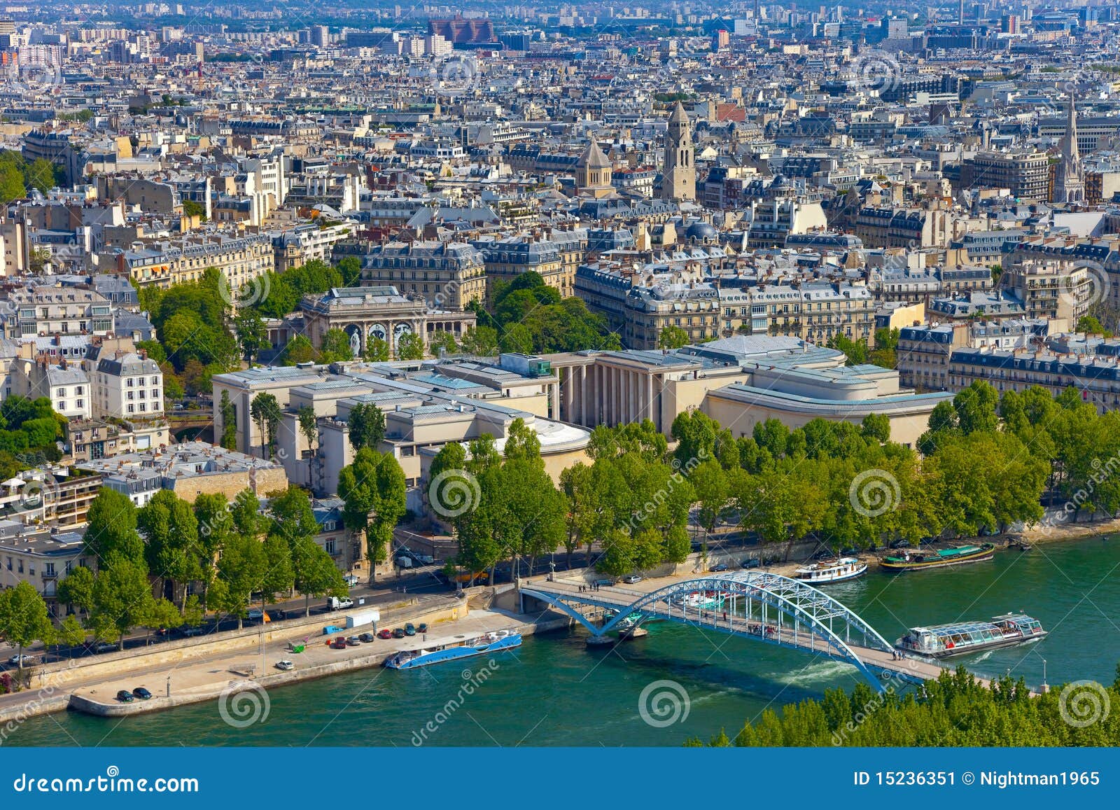 Aerial view of Paris stock image. Image of city, landmark - 15236351
