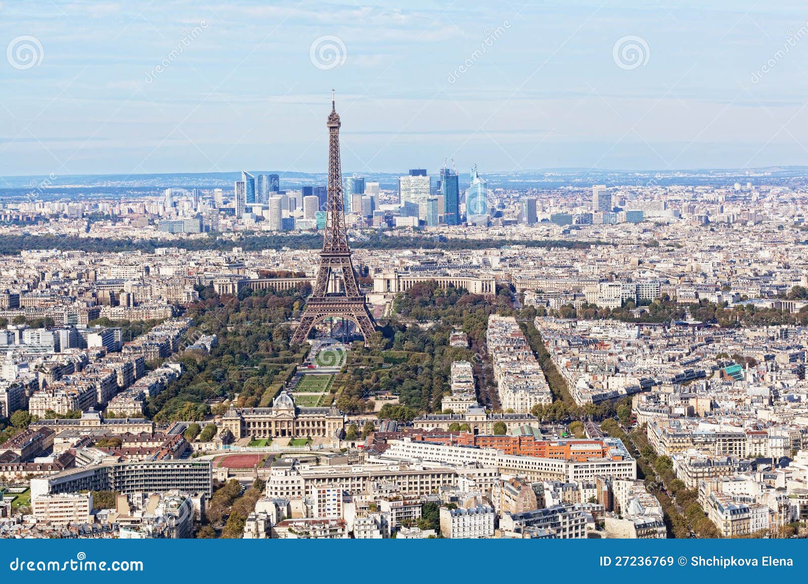 Aerial view of Paris stock image. Image of capital, exterior - 27236769