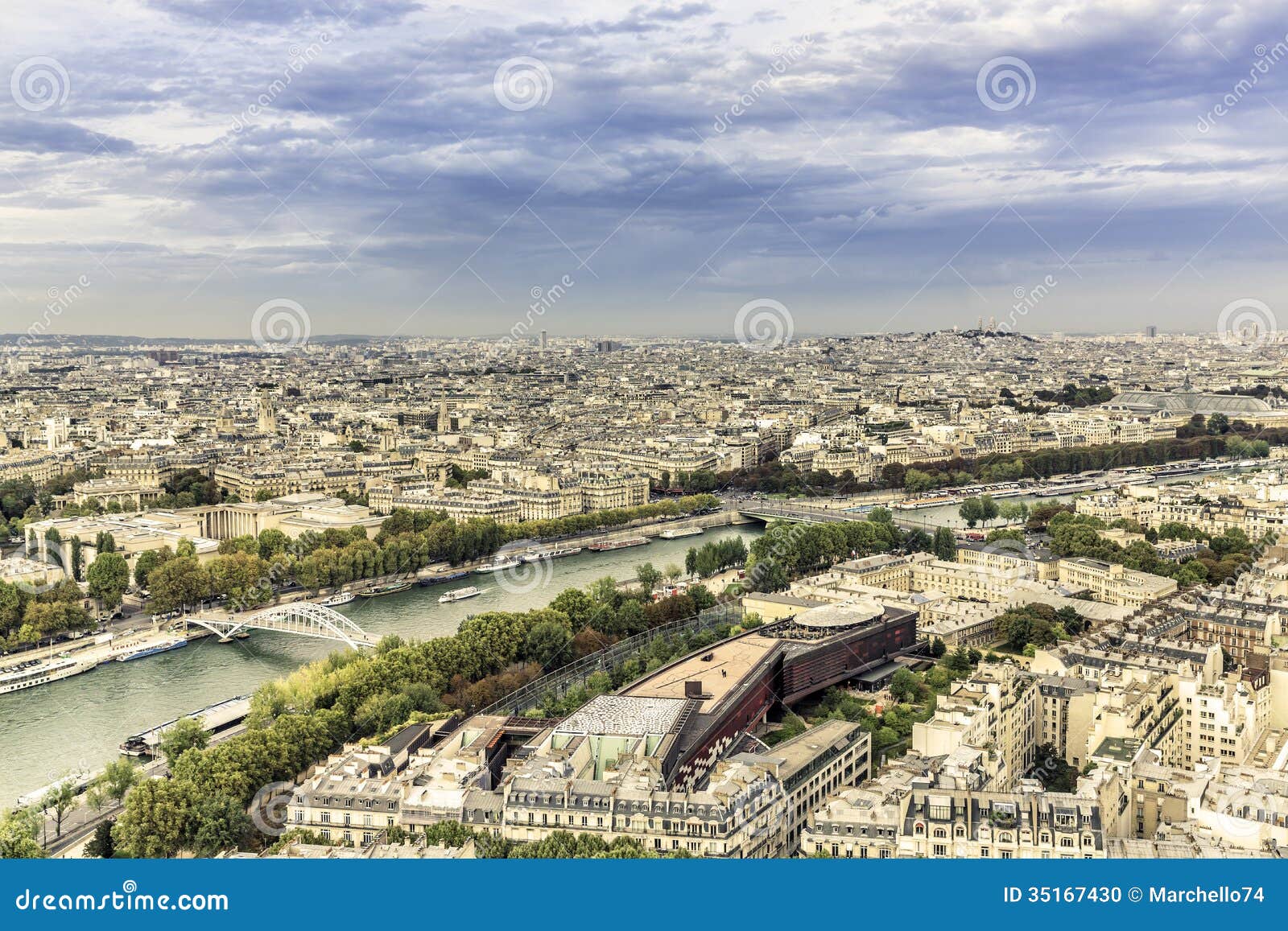 Aerial View on Paris, France Stock Photo - Image of landmark, exterior ...