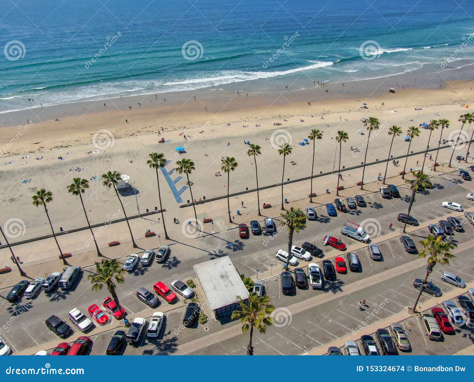 Aerial View of Parking Lot with Cars in Front of the Beach Stock Photo ... Aerial View of Parking Lot with Cars in Front of the Beach Stock Photo ...
