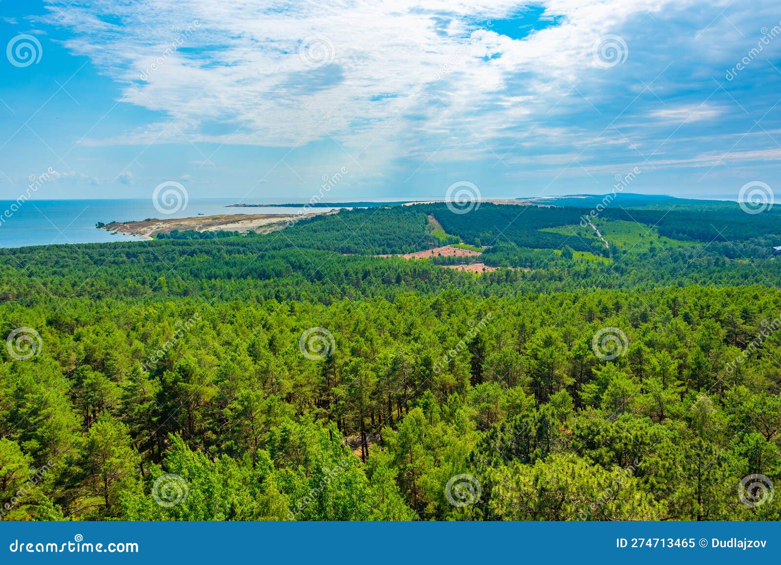 Aerial View of Parnidis Dunes and Coastline of Curonian Spit in Stock ...
