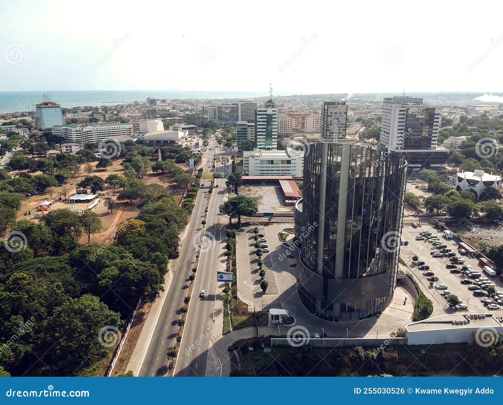 Aerial view of Accra stock photo. Image of aerial, downtown - 255030526