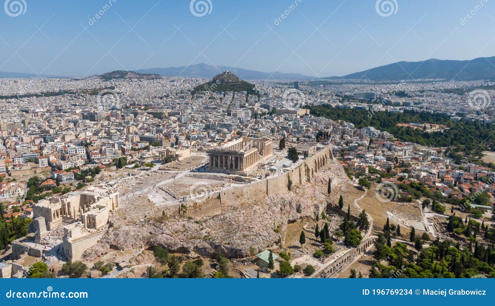 Aerial View of Parthenon and Acropolis of Athens, Greece Stock Photo ...