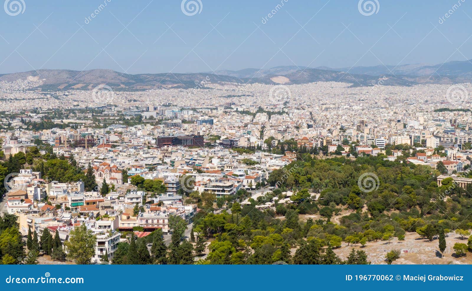 Aerial View of Parthenon and Acropolis of Athens, Greece Stock Photo ...