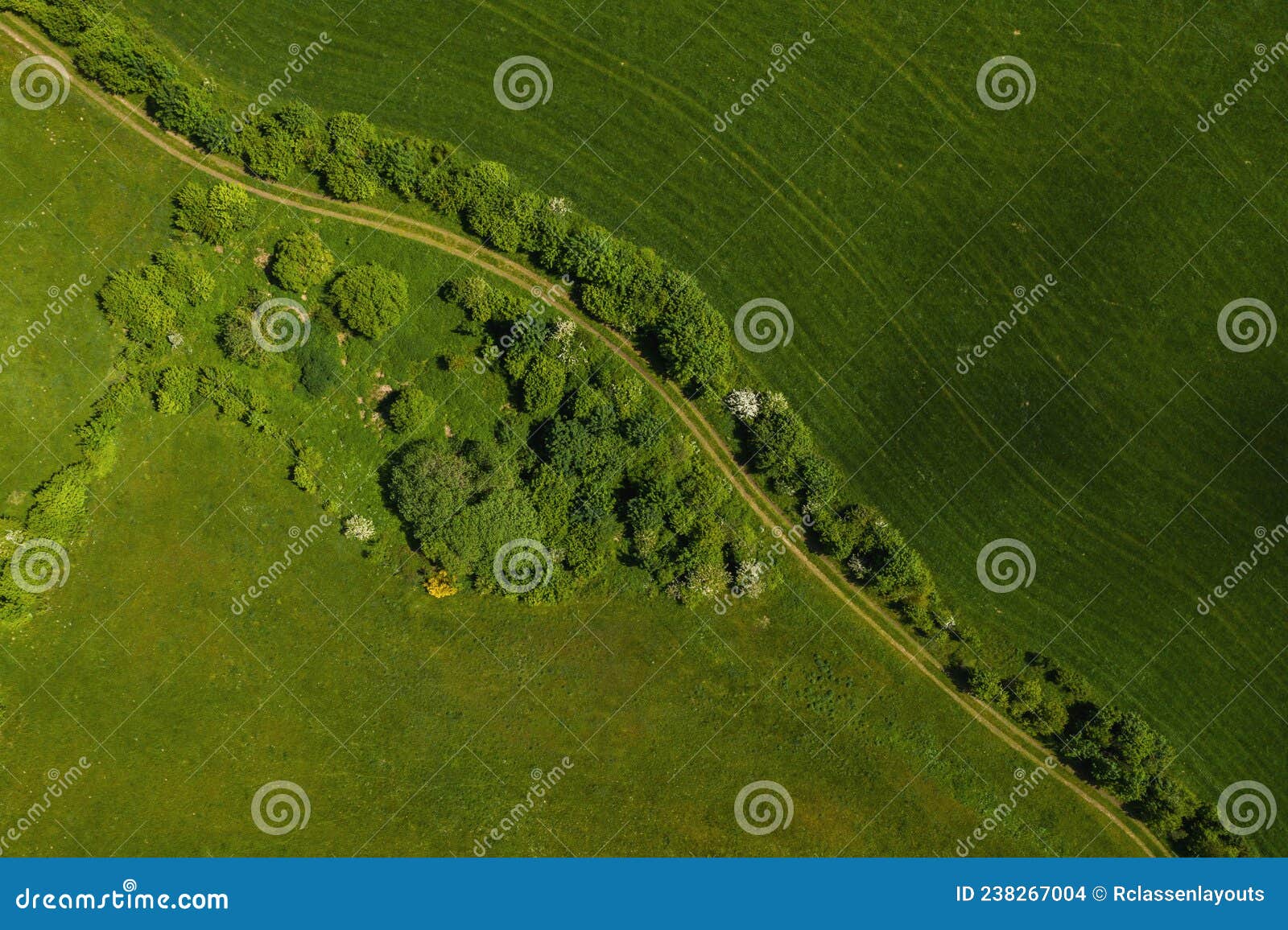 Aerial View of a Path in a Landscape Stock Photo - Image of grass ...
