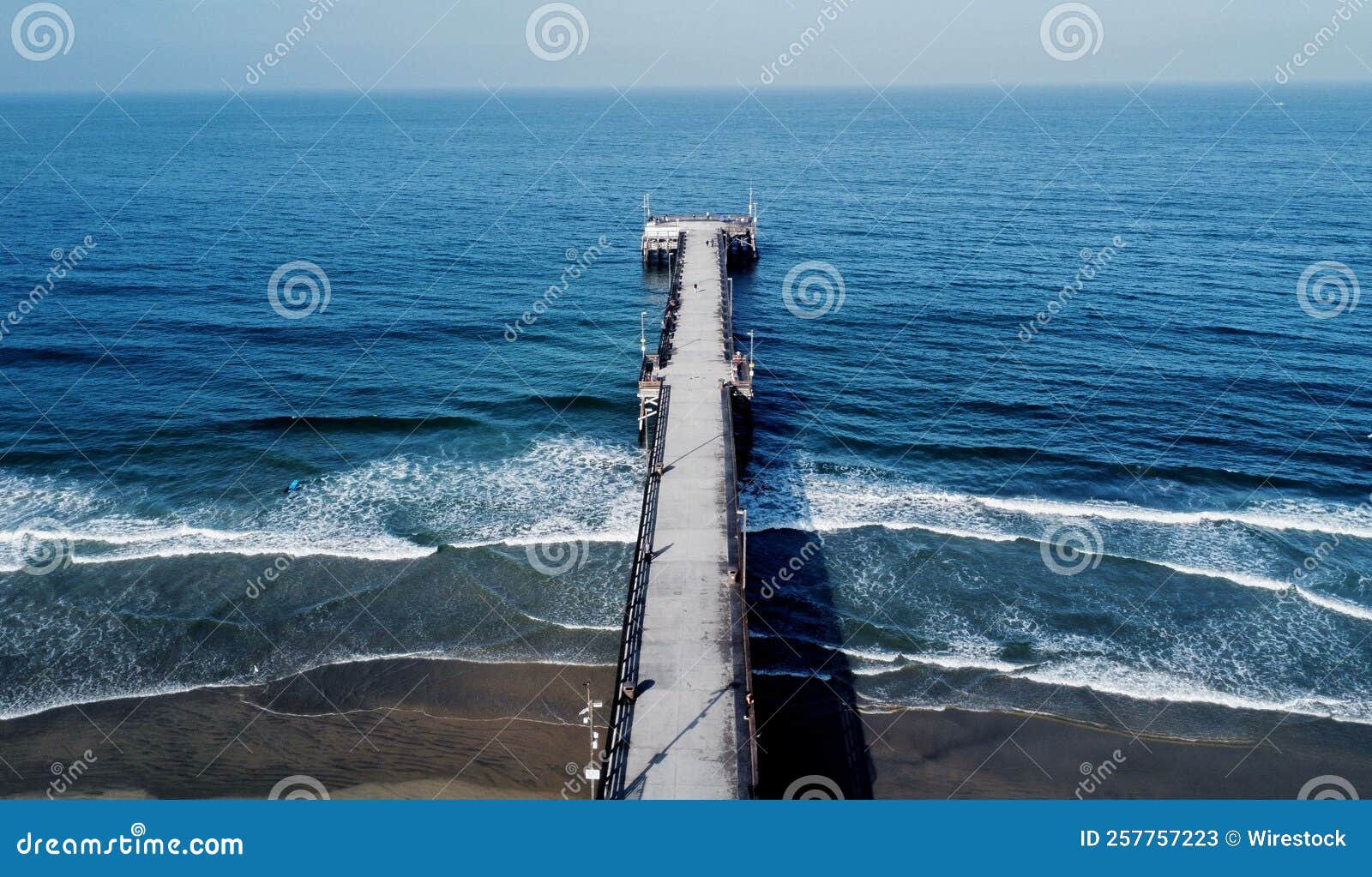 Aerial View of the Pear Over the Beach Stock Image - Image of ocean ...