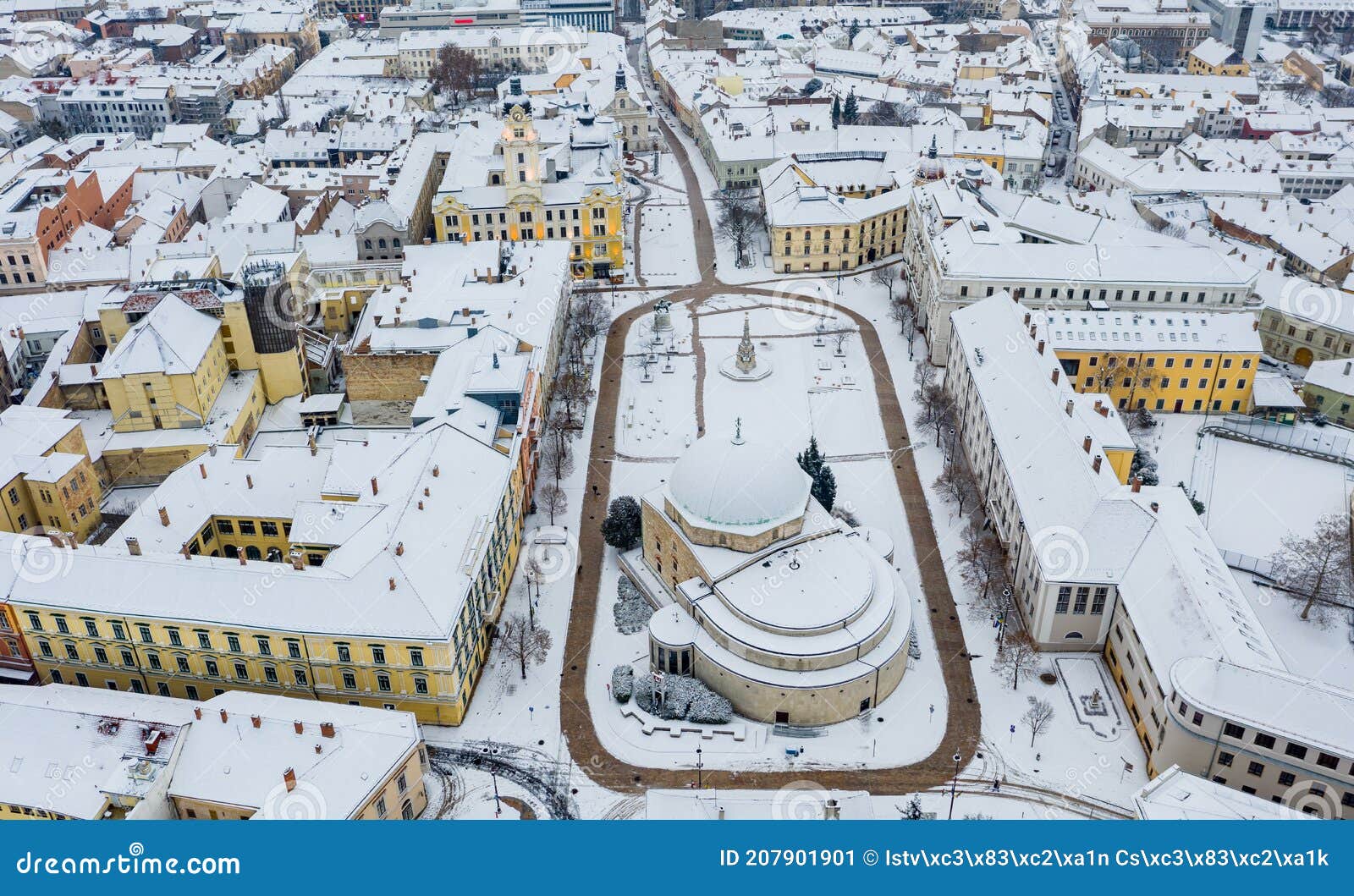 Aerial View of Pecs, Hungary at Winter Stock Image - Image of building ...