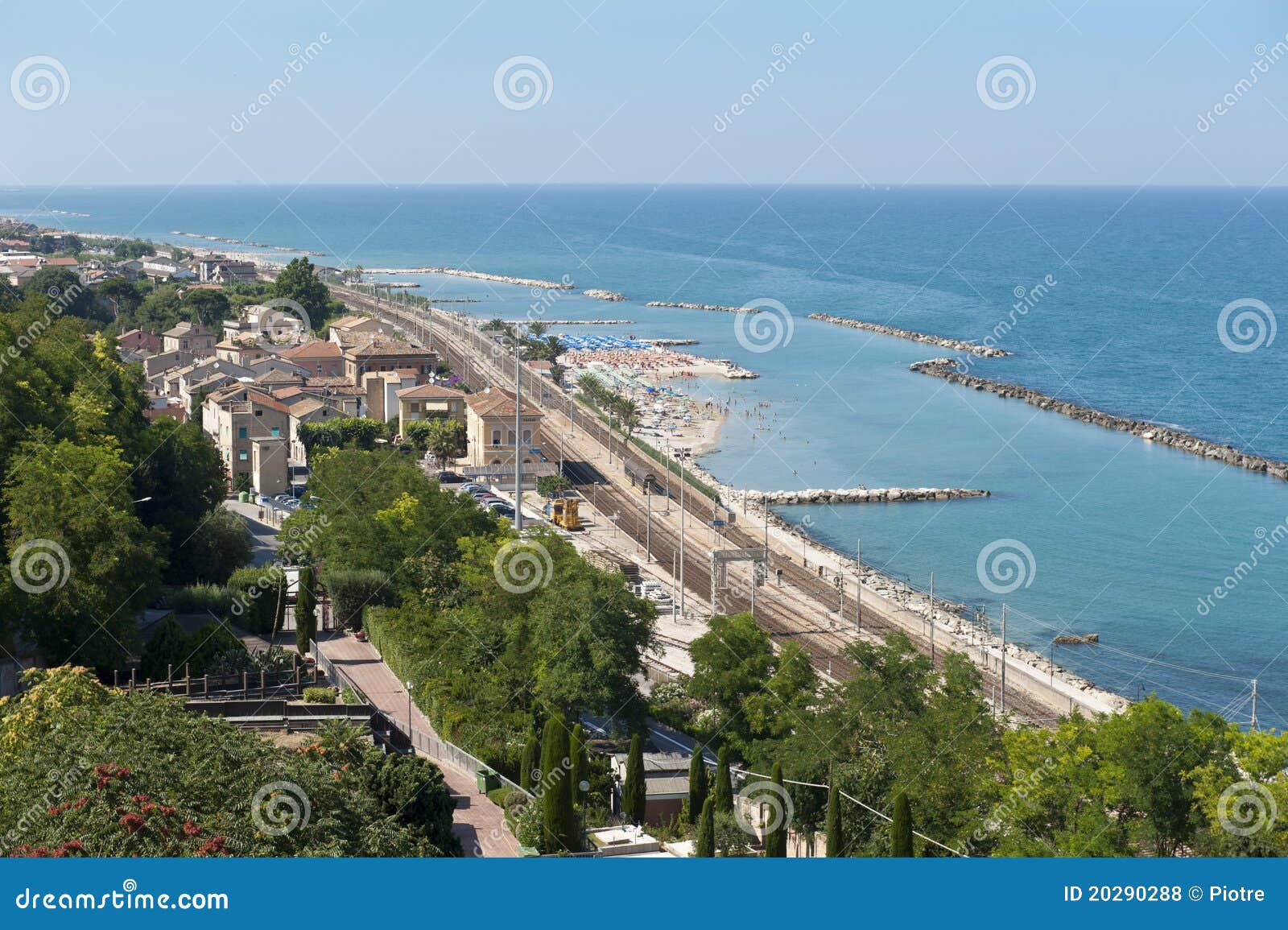 Aerial view of Pedaso stock photo. Image of adriatic - 20290288