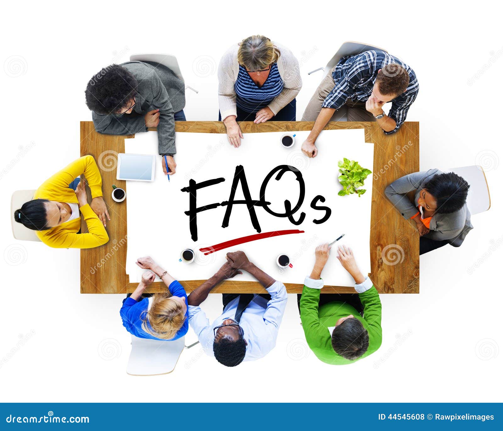 Aerial View with People and Text FAQs Stock Photo - Image of answer ...