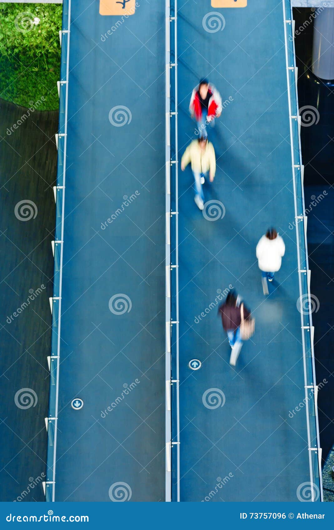 Aerial View of People Walking on the Walkway Stock Photo - Image of ...