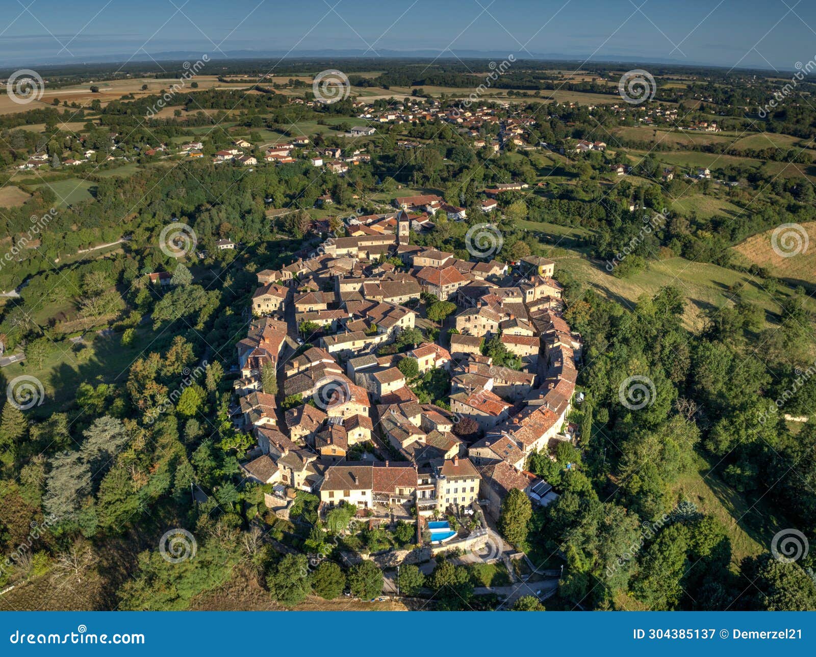 Aerial View - Perouges, France Stock Image - Image of european, center ...