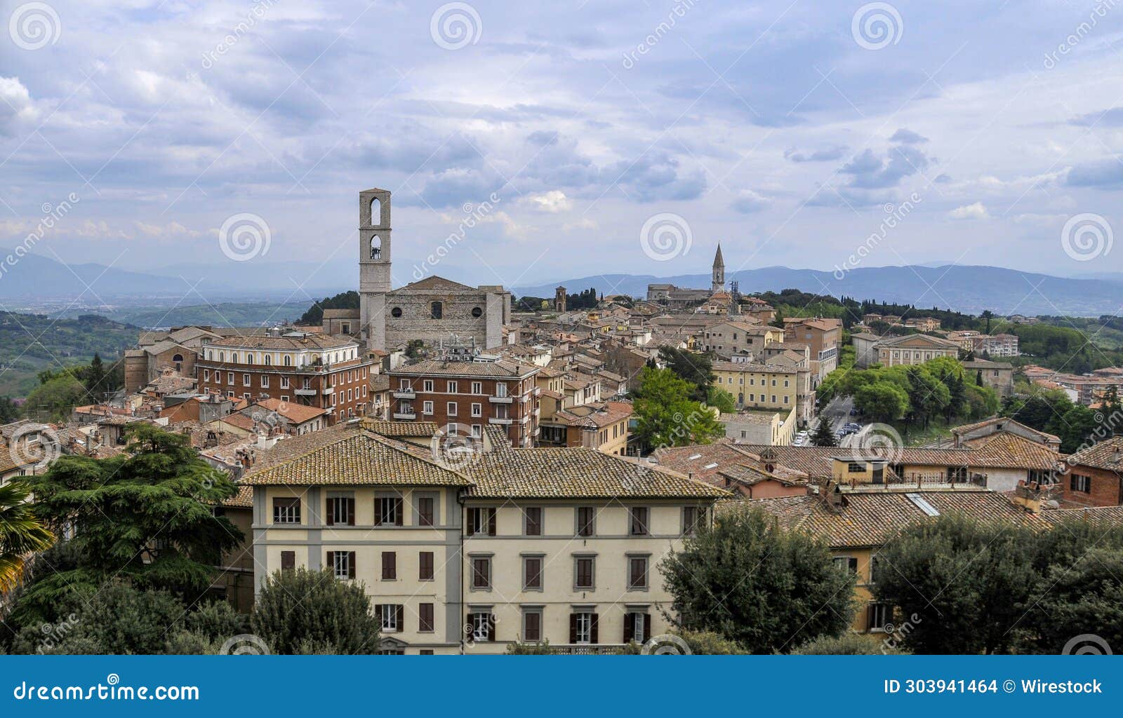 Aerial View of Perugia, Italy Showcasing Its Charming Architecture ...